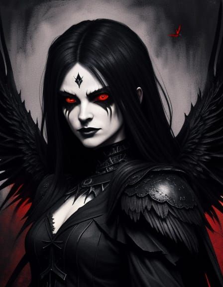 Evil angle smiling - Evil Angel in Dark Gothic Style