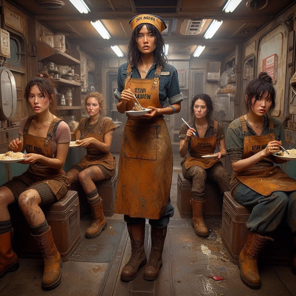 Mess hall duty in an old space freighter (2) - AI Generated Artwork ...