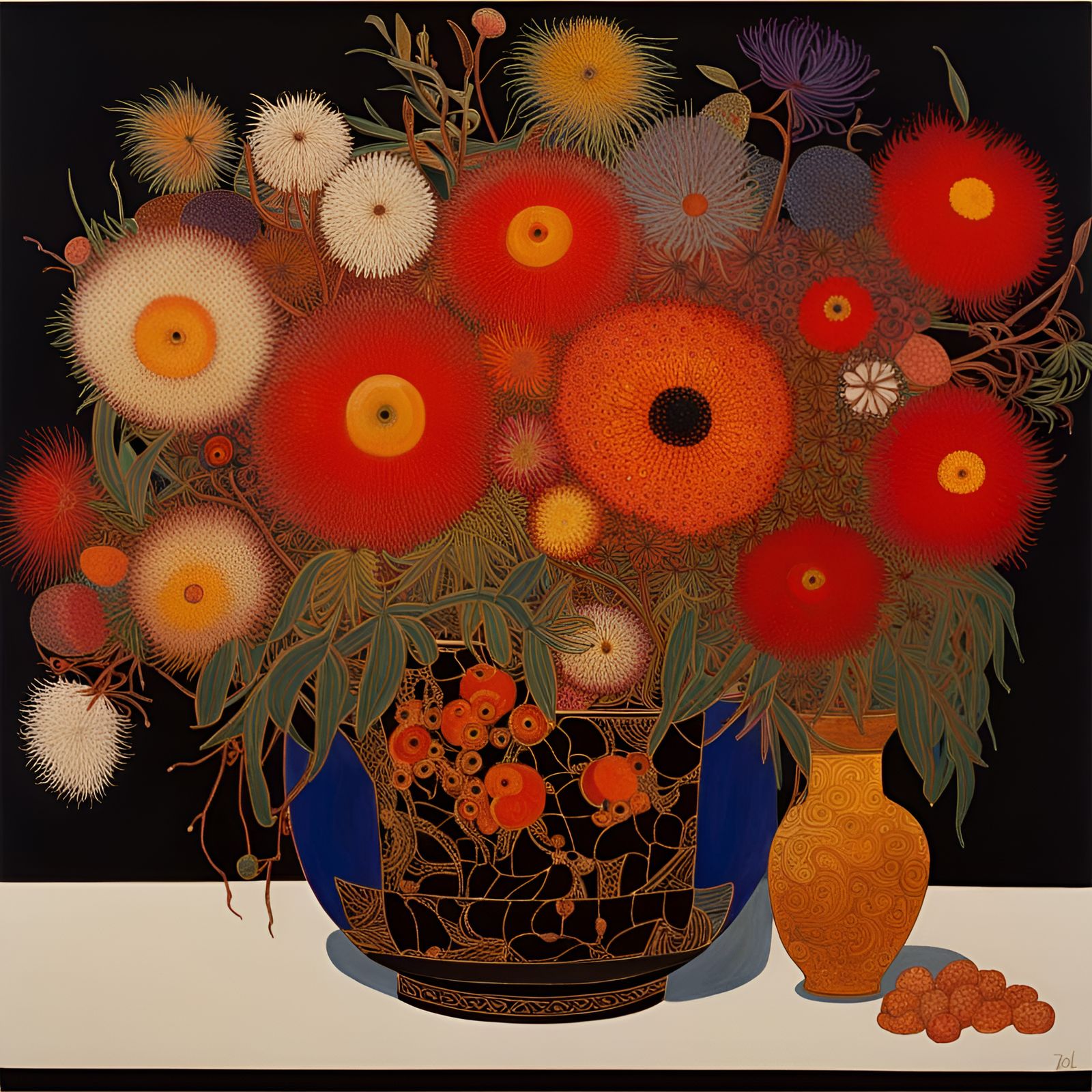 Still life with bush flowers - AI Generated Artwork - NightCafe Creator