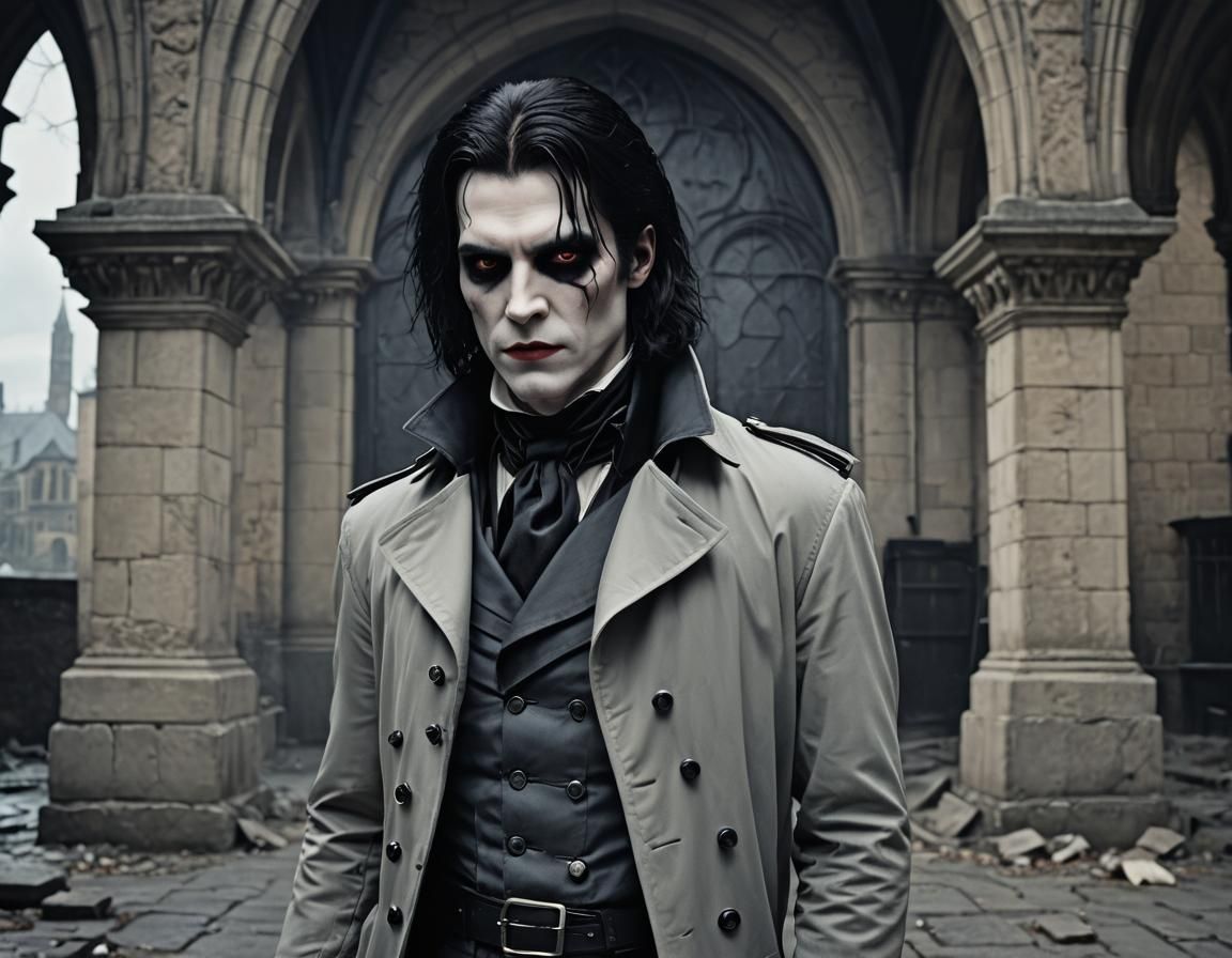 Stewart Townsend as the vampire Lestat, with Black hair goth makeup ...