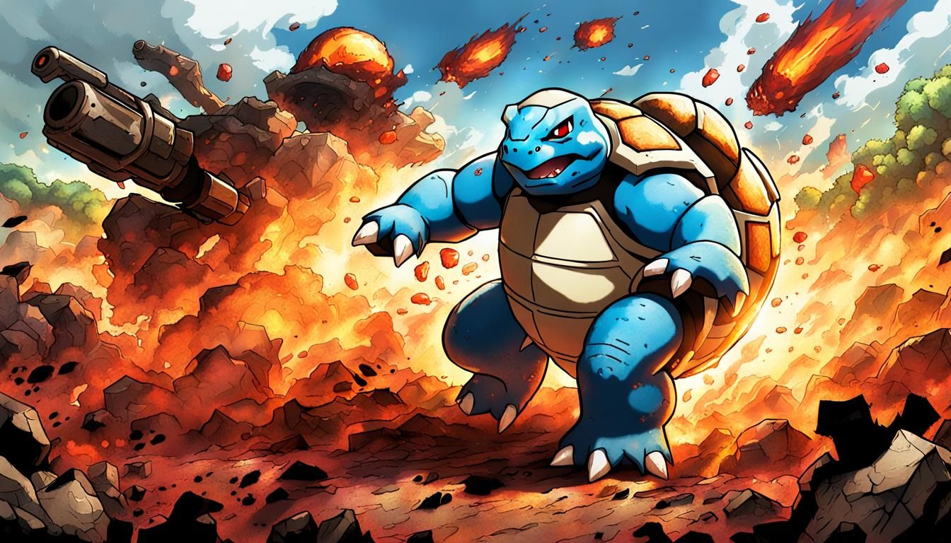 Blastoise using his powers - AI Generated Artwork - NightCafe Creator