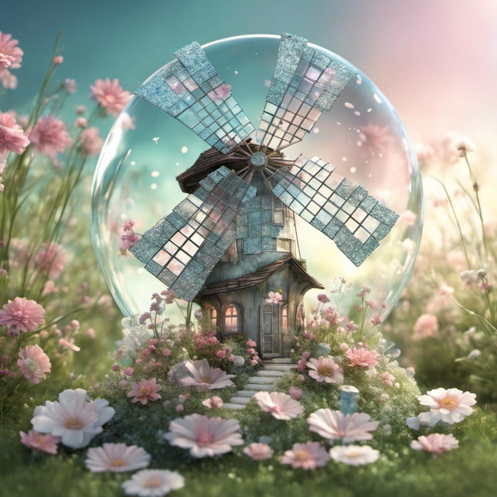 glass windmill - AI Generated Artwork - NightCafe Creator