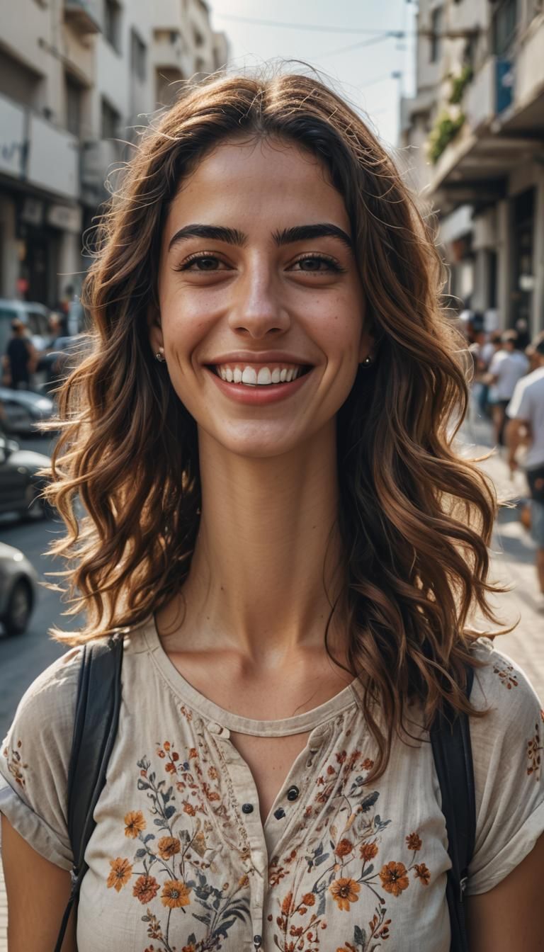 Beautiful and smiling Israeli young woman. Portrait. - AI Generated ...