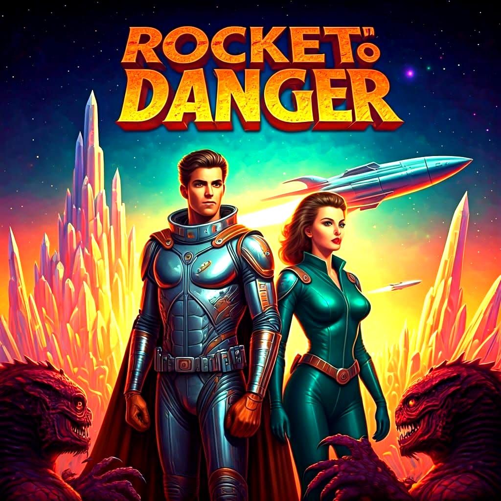 ROCKET TO DANGER. - Classic Science Fiction Hero Saves Love...