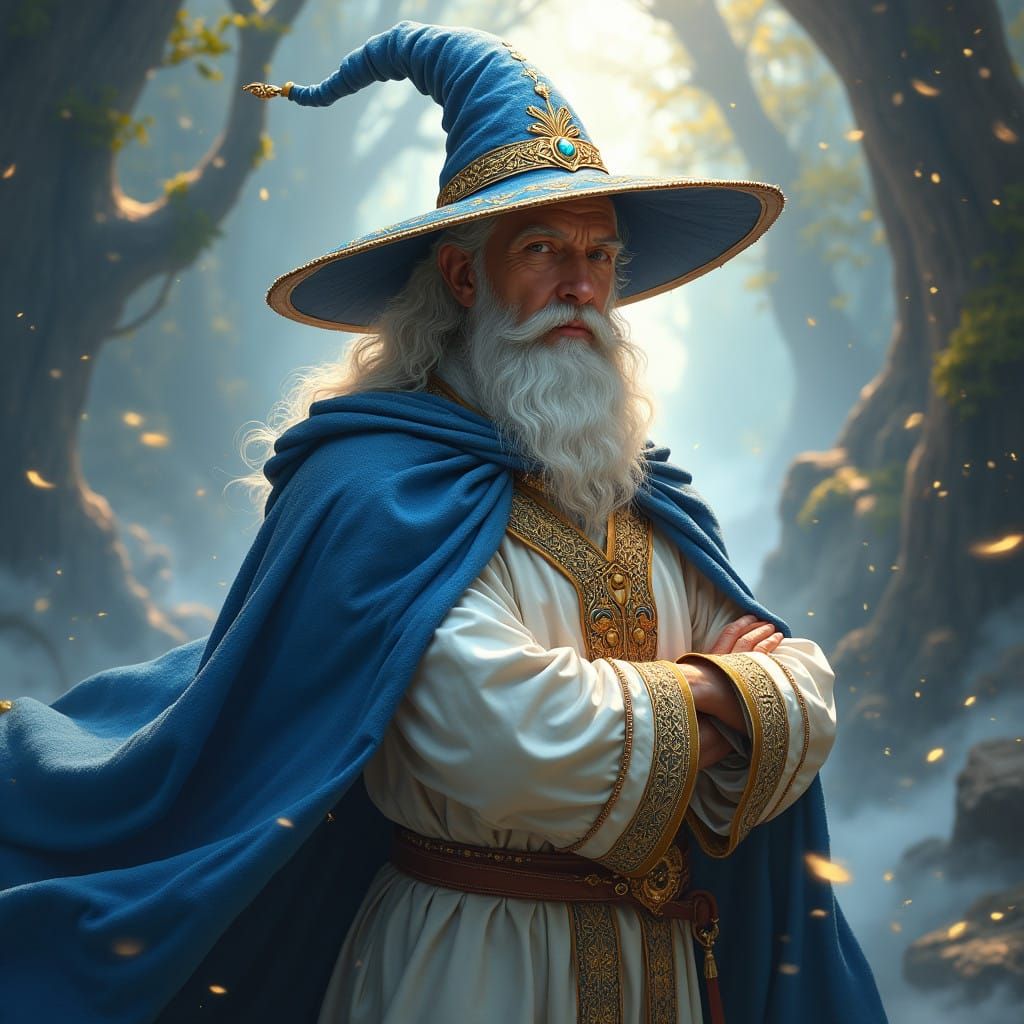 Medieval Wizard Emerges from Classic RPGs in Respl... - AI Art