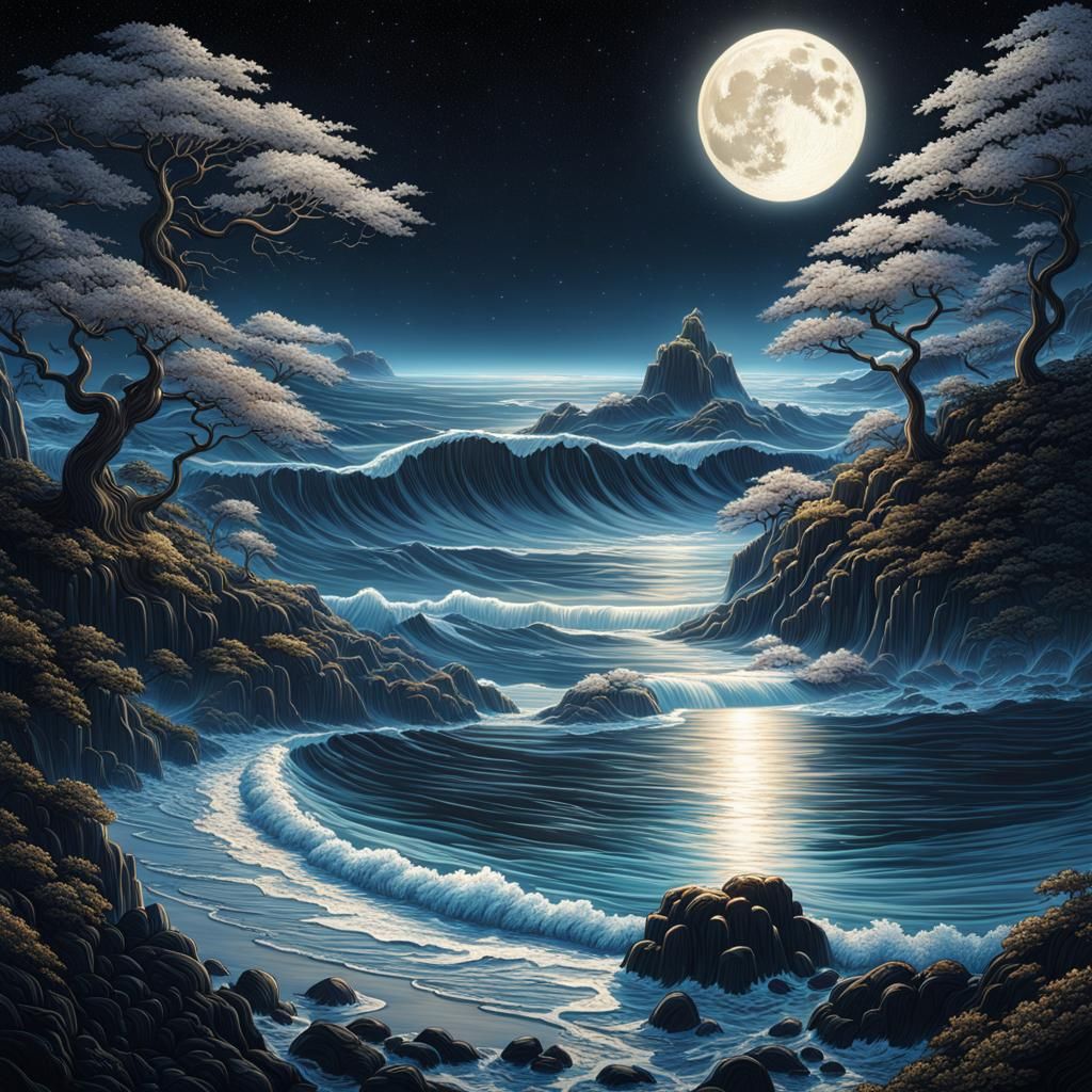 Nightly shore - AI Generated Artwork - NightCafe Creator