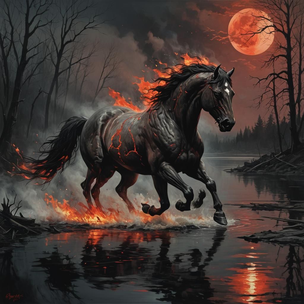 Demon Horse - AI Generated Artwork - NightCafe Creator