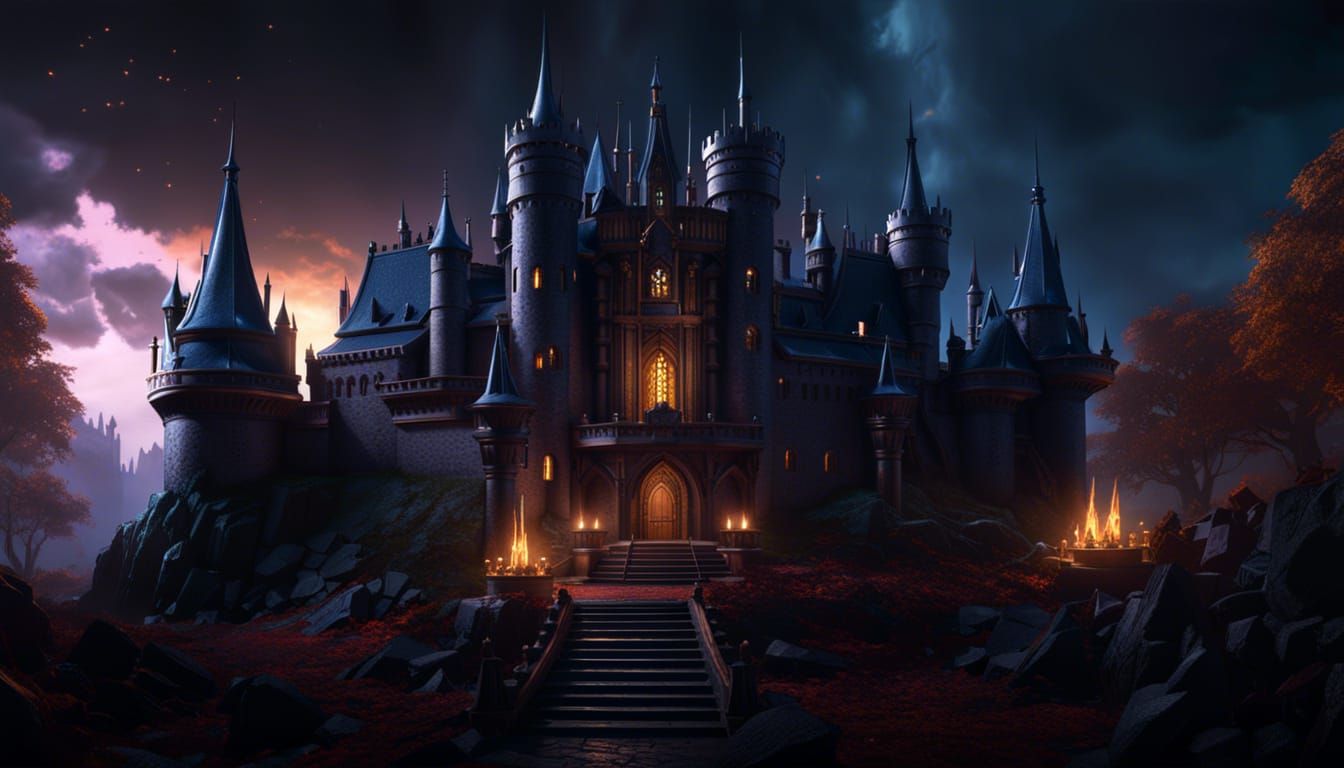 Dark Fantasy Magical Castle - AI Generated Artwork - NightCafe Creator