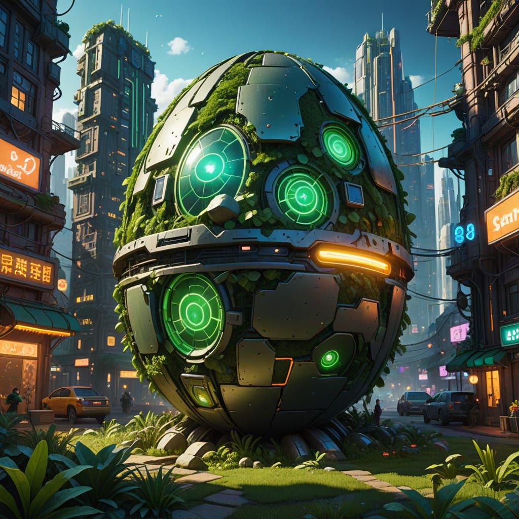 Futuristic Egg In The City For Easter