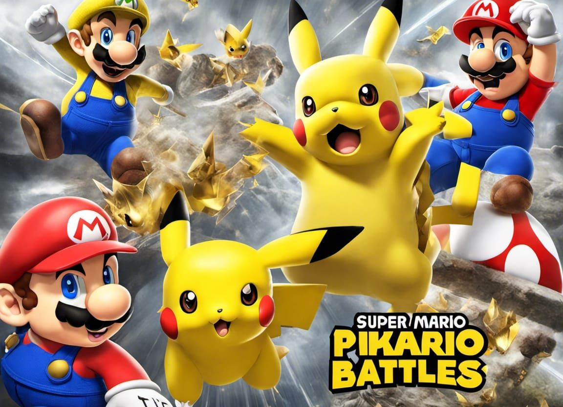 Super Mario battles Pikachu - AI Generated Artwork - NightCafe Creator