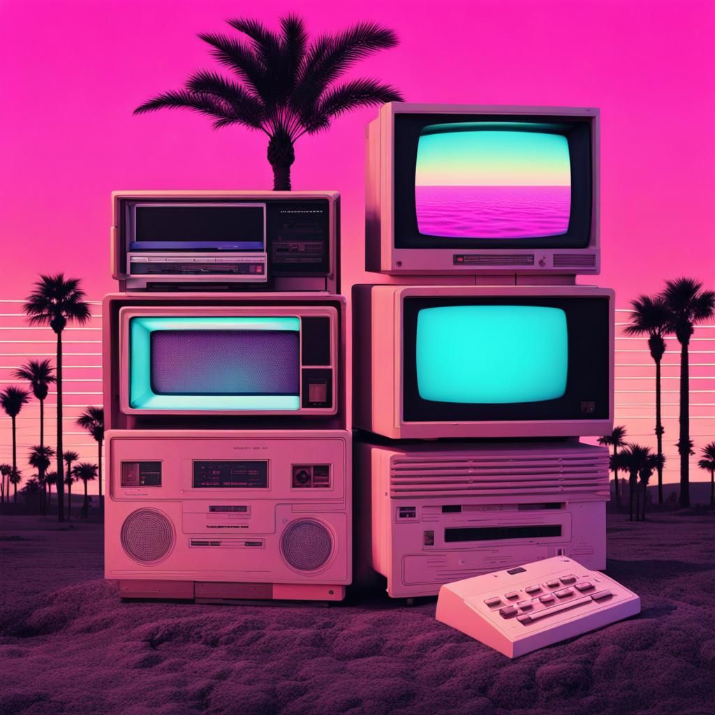 Vaporwave art, neon art aesthetic ,Manipulated images of vintage ...