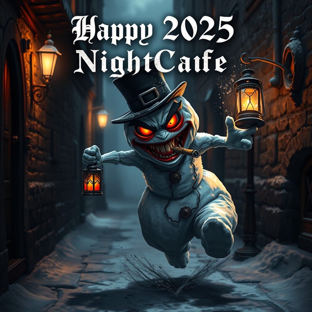 Medieval Fantasy Snowman Unleashes Chaos in Frosty... - AI Art