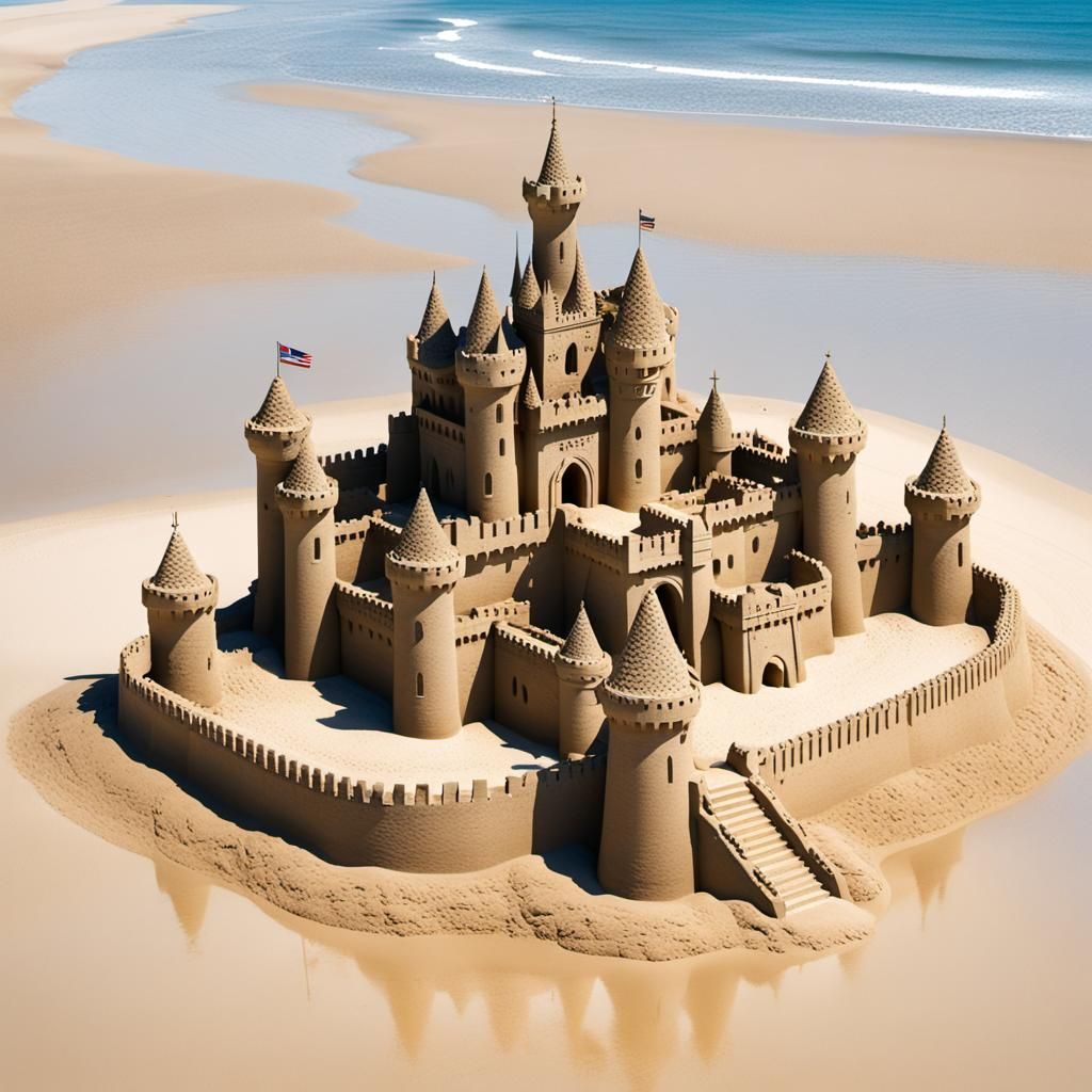 Sand castle - AI Generated Artwork - NightCafe Creator