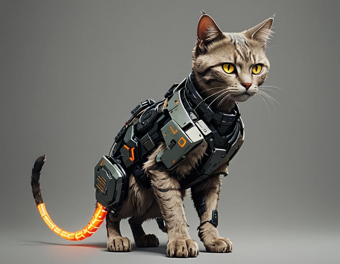 Cyborg Cat I - AI Generated Artwork - NightCafe Creator