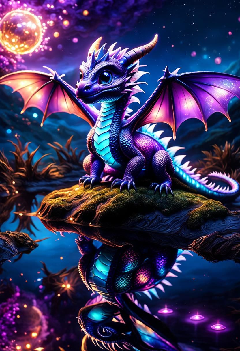Chibi Galaxy Dragon - AI Generated Artwork - NightCafe Creator