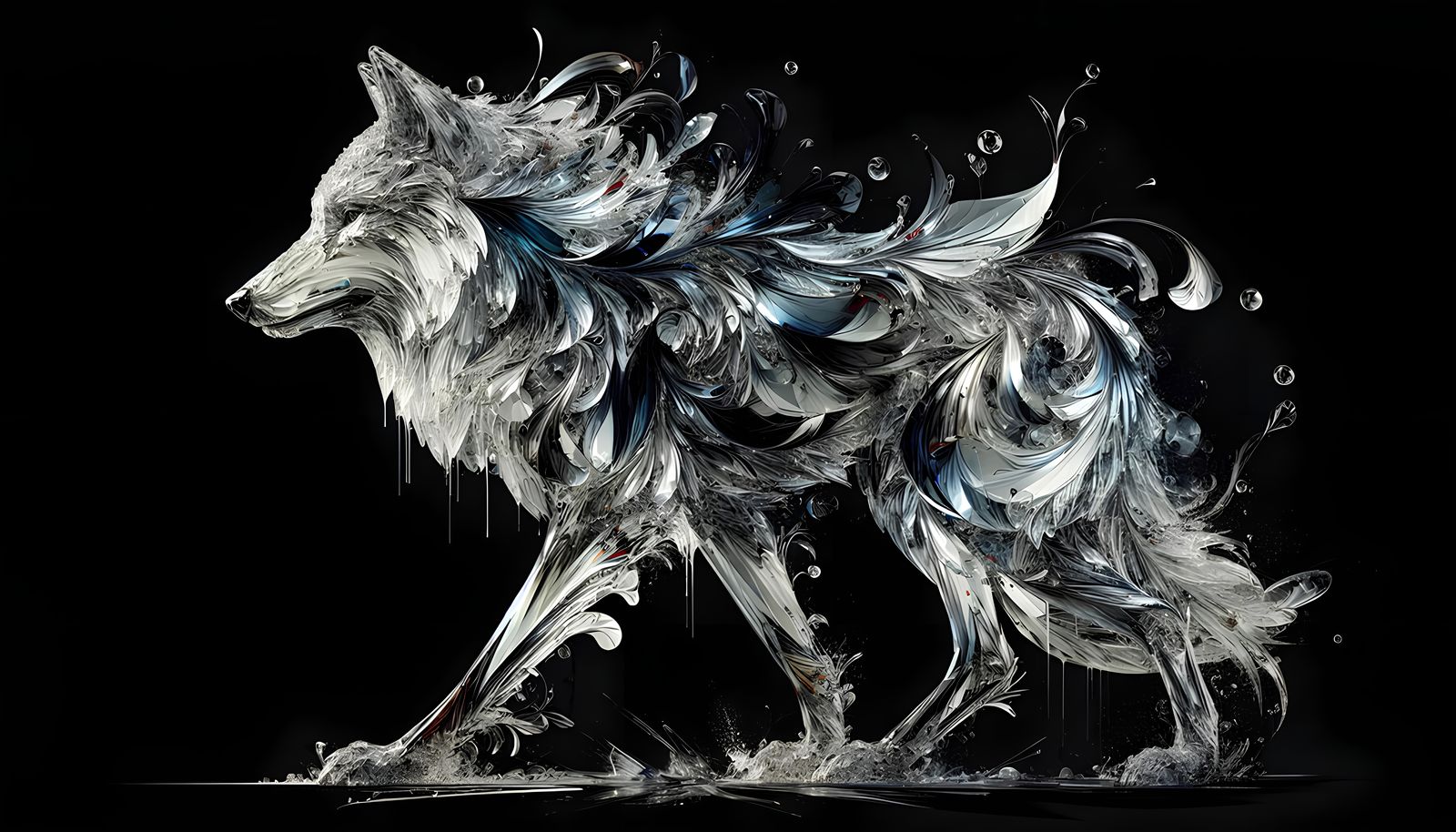 Liquid Crystal Wolf - AI Generated Artwork - NightCafe Creator