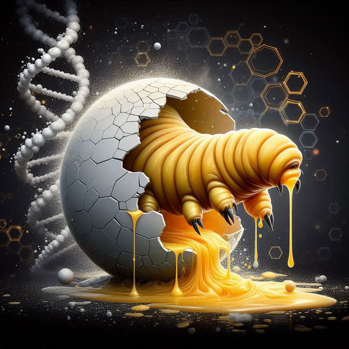 Surreal DNA Hatching Tardigrade - AI Generated Artwork - NightCafe Creator