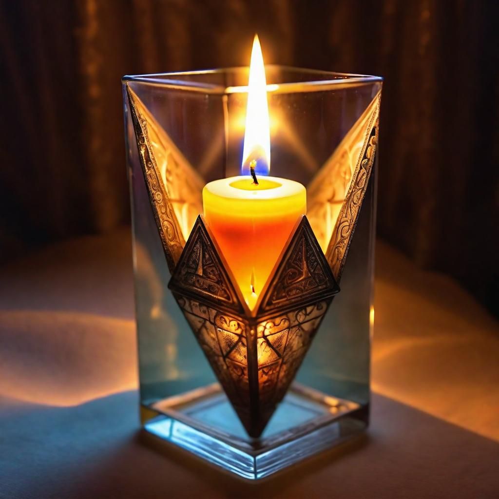 Candle on inverted pyramide - AI Generated Artwork - NightCafe Creator