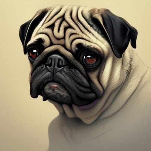 side eye pug - AI Generated Artwork - NightCafe Creator