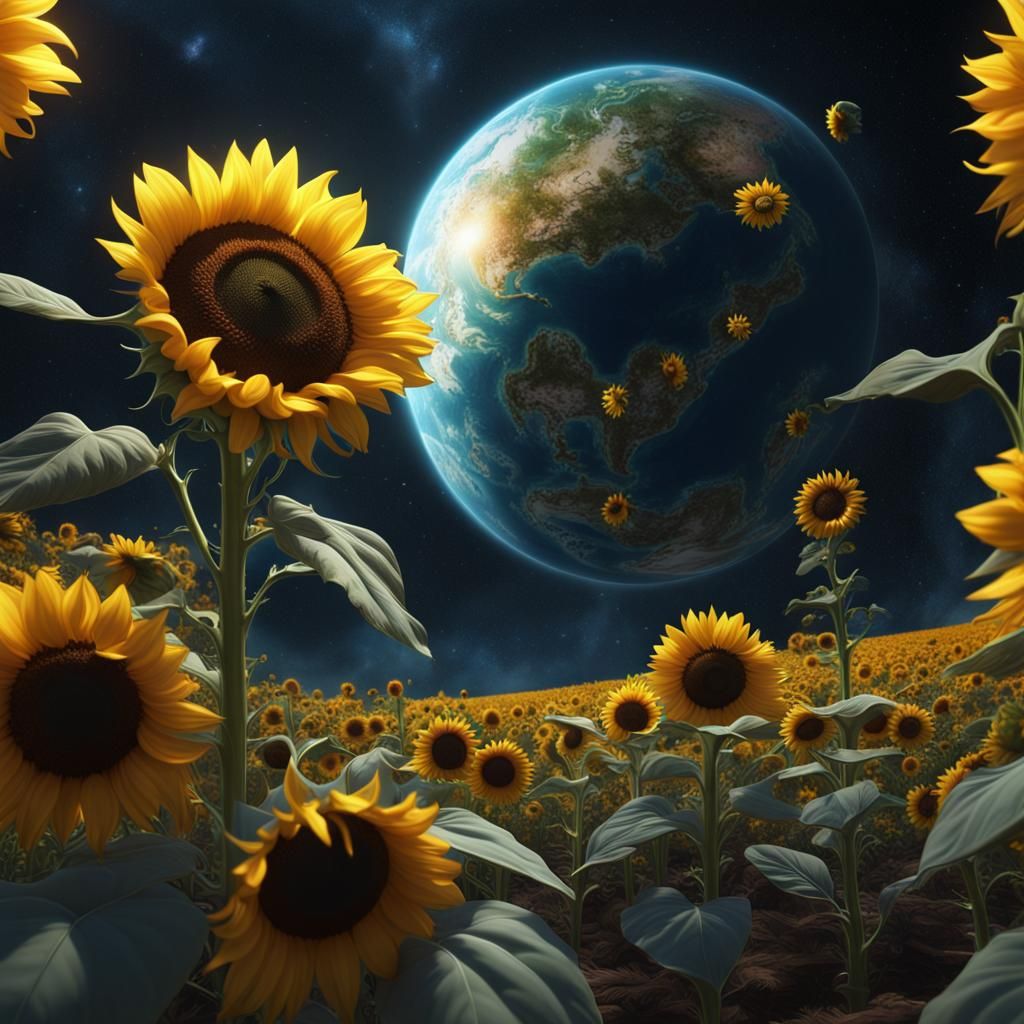 Sunflower world - AI Generated Artwork - NightCafe Creator