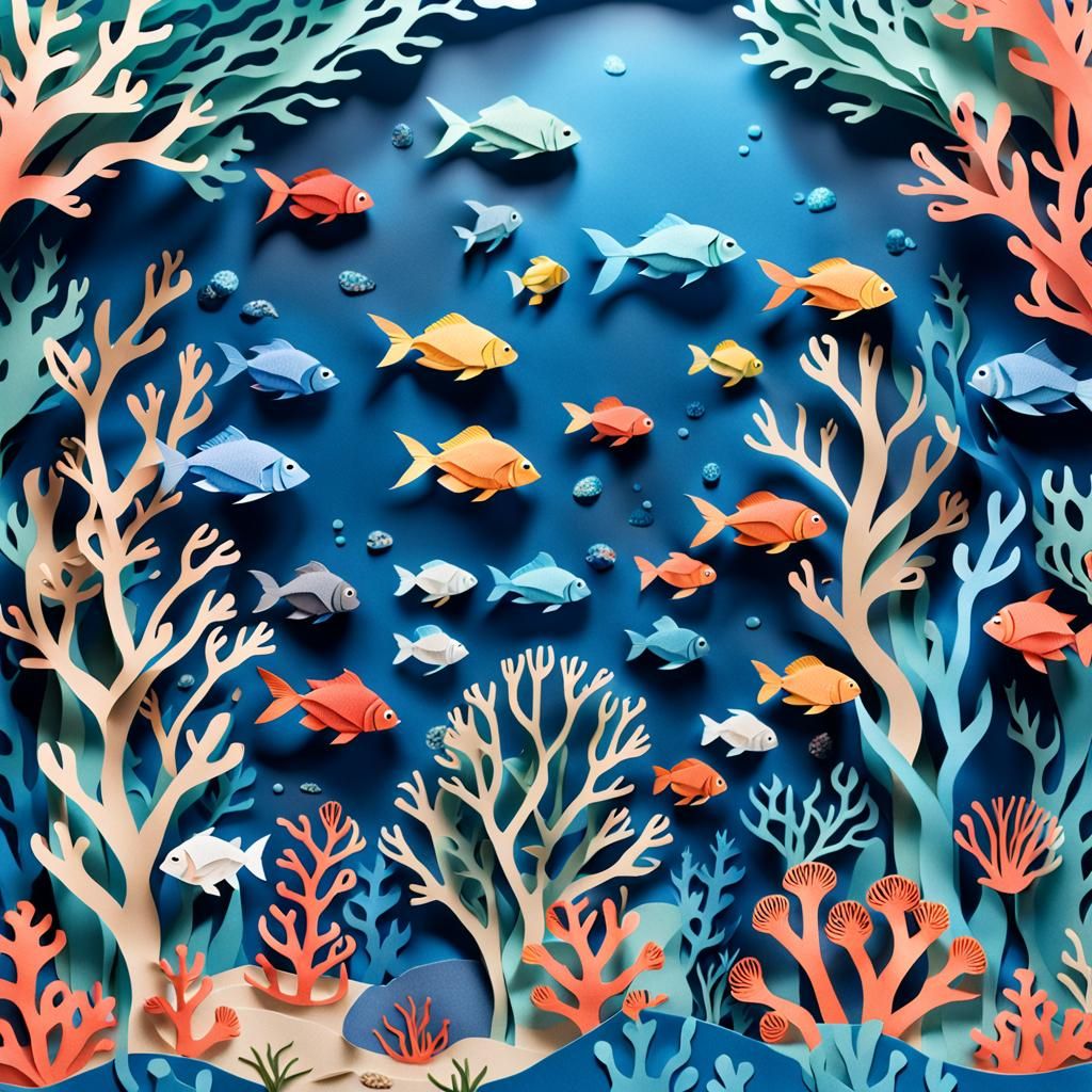 “Underwater Paper World” - AI Generated Artwork - NightCafe Creator