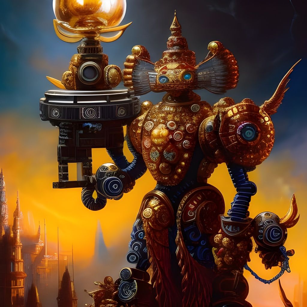 Very fancy robot holding something that's not a sign - AI Generated ...