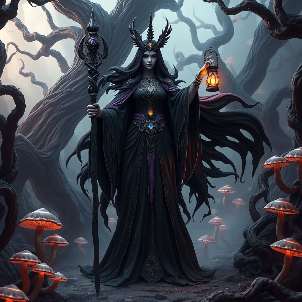 Dark Goddess Hekate - Dark Goddess Hekate in Mystical Labyr...