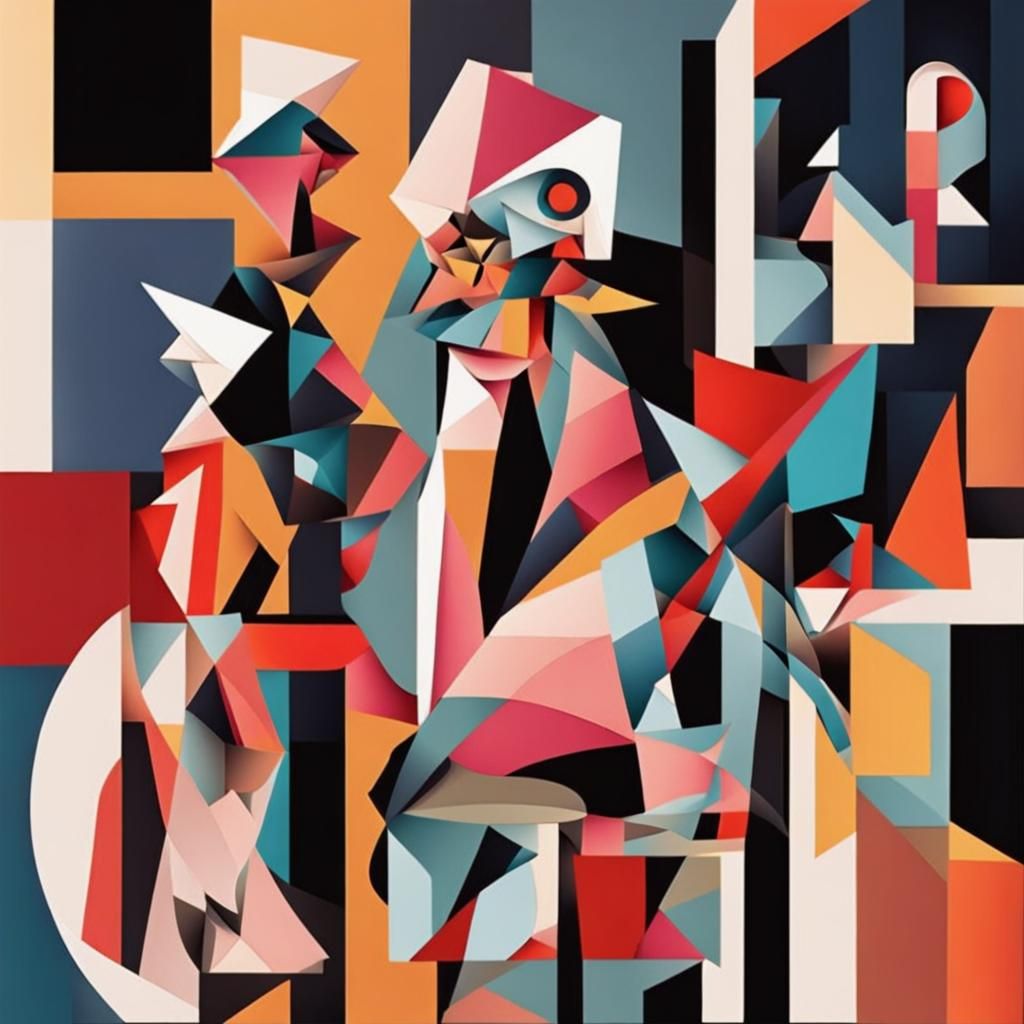 Abstract fashion show cubism - AI Generated Artwork - NightCafe Creator