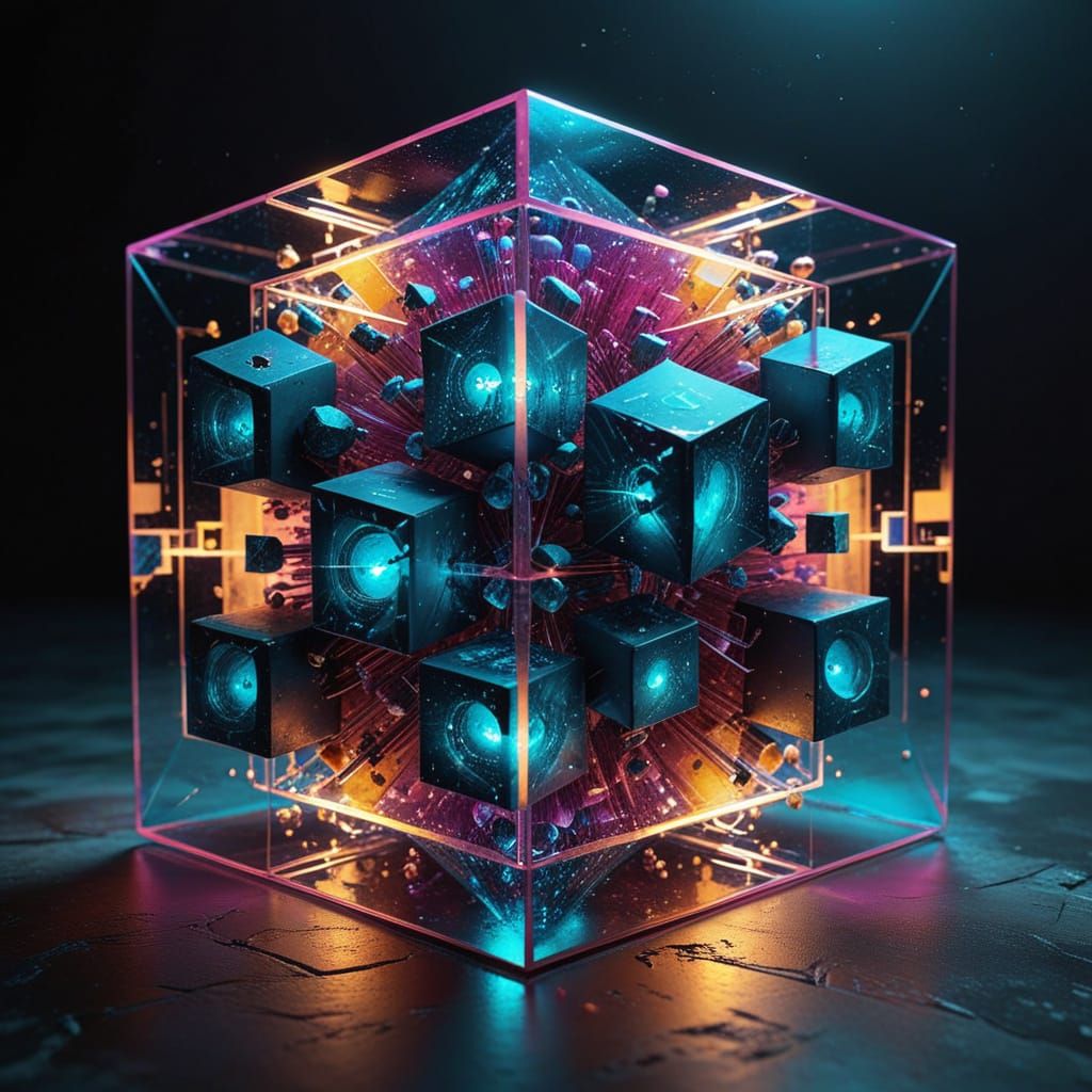 Cubes (Boltning XL v1 Lightning) - Vibrant Geometric Harmony...