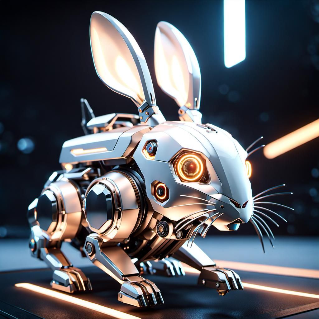 Robotic Rabbit v1 - AI Generated Artwork - NightCafe Creator