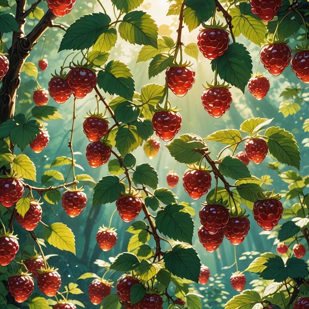 Imagine a translucent raspberry consising of amber gemstones hanging ...