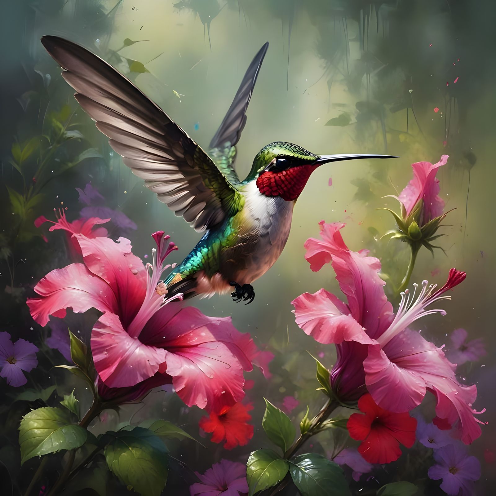 Hummingbird Feeding - Hummingbird Feeding