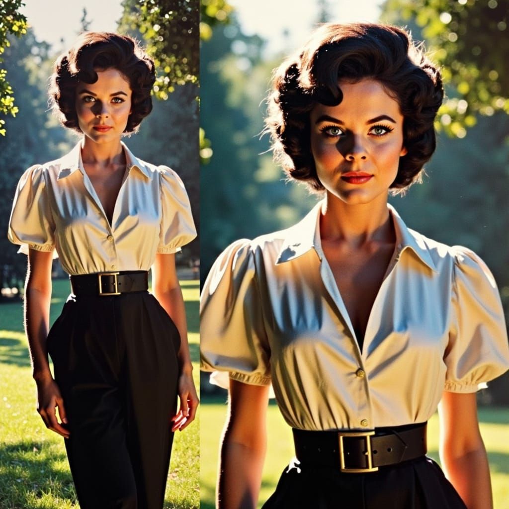 Reflected Light in Shadow - Alluring 1960s Woman in Morning ...