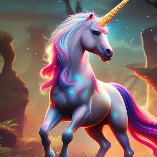 Glowing unicorn - AI Generated Artwork - NightCafe Creator
