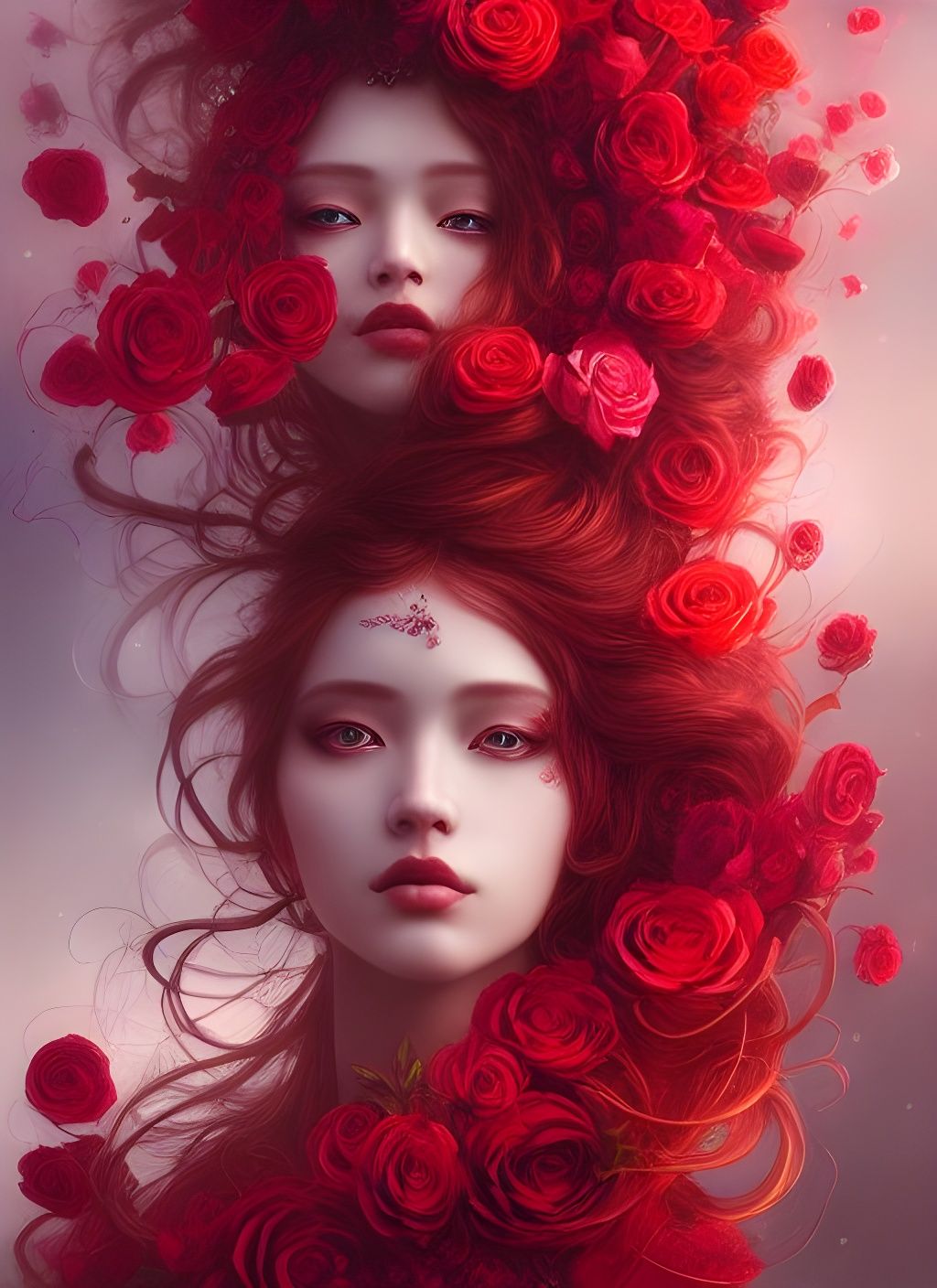 Blood Rose Deity - AI Generated Artwork - NightCafe Creator