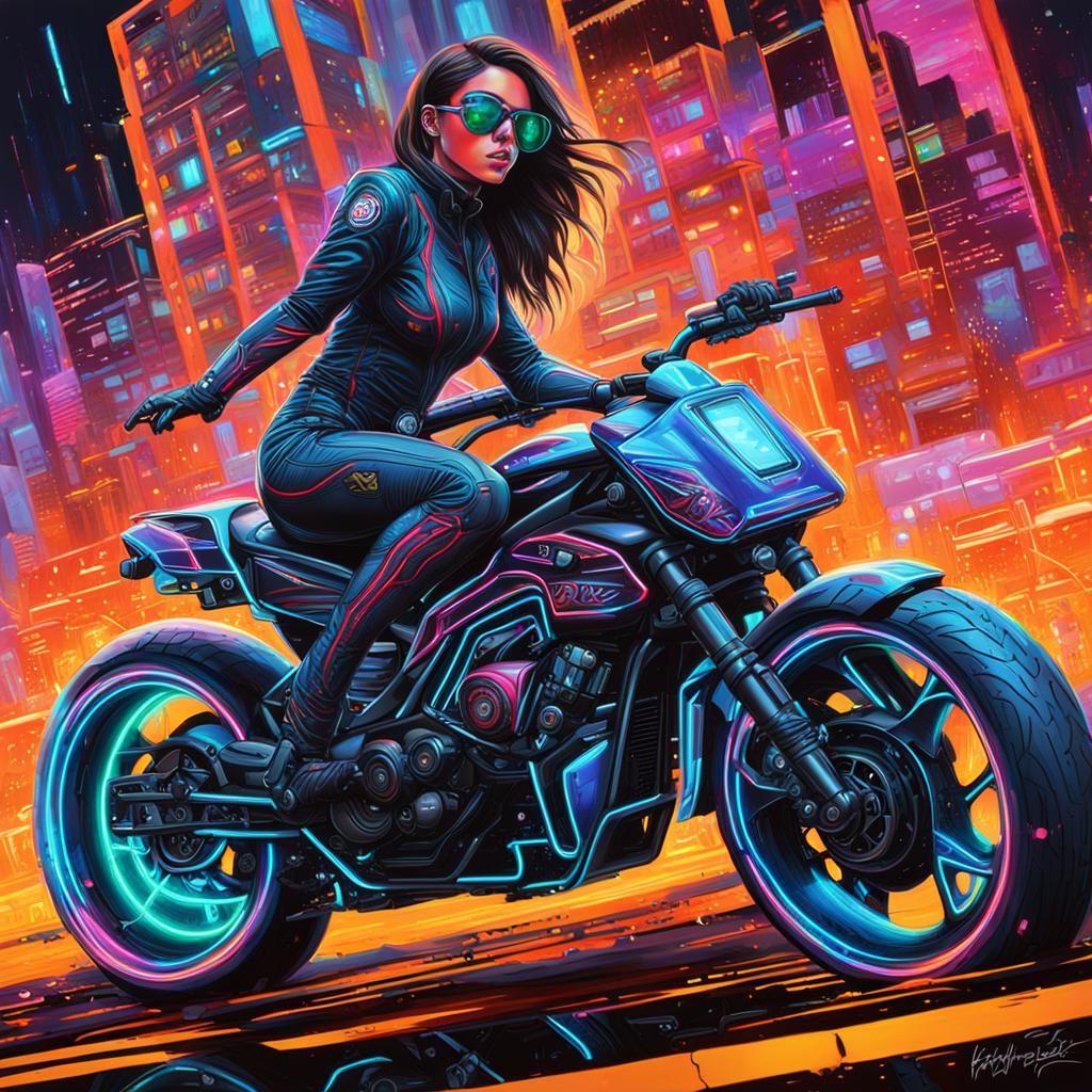 Cyberpunk Female Badass - AI Generated Artwork - NightCafe Creator