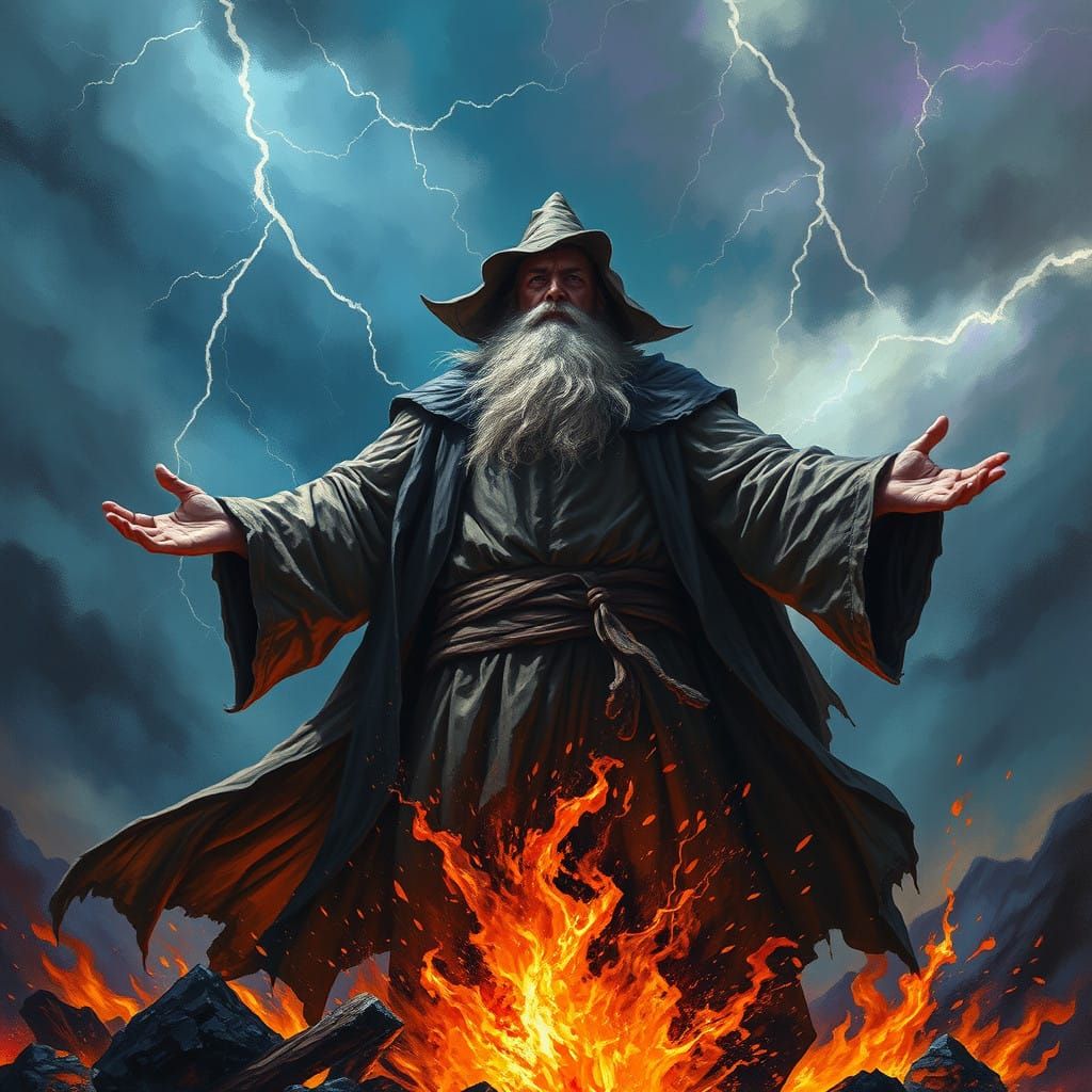 Wizard (5) - Heroic Wizard Tames the Tempestuous Elements