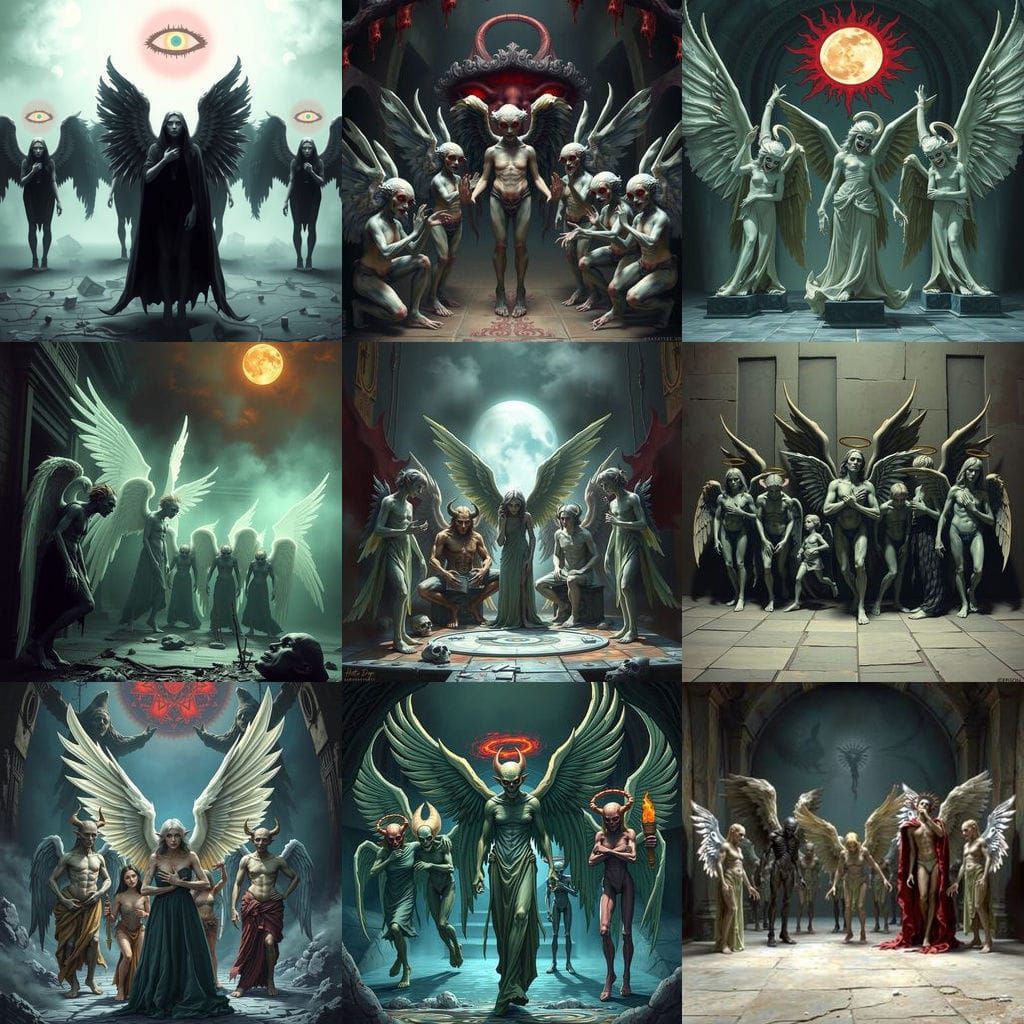 Aberrant Angel Conclave in Eldritch Prison - AI Art