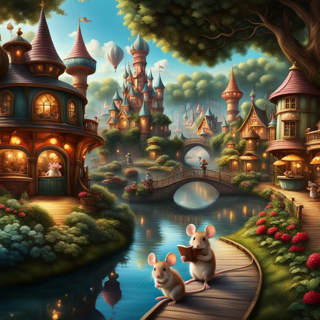 Mouseville, the prettiest theme park with adorable, cute staff - AI ...