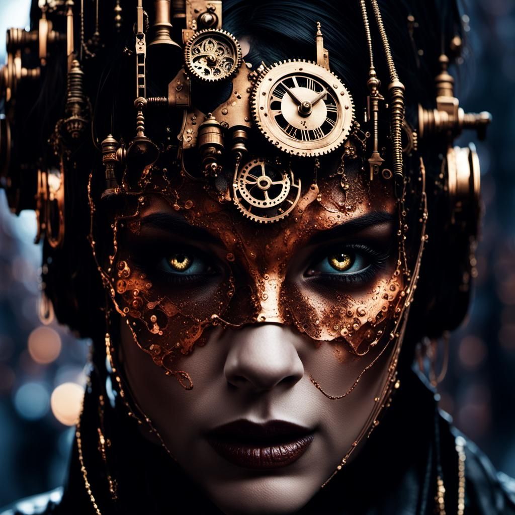 Female Steampunk Cyborg - AI Generated Artwork - NightCafe Creator