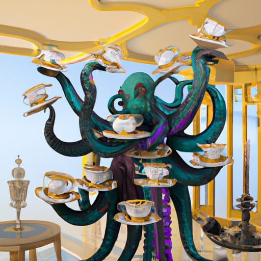 Cthulhu Makeover - Tea Anyone? - AI Generated Artwork - NightCafe Creator
