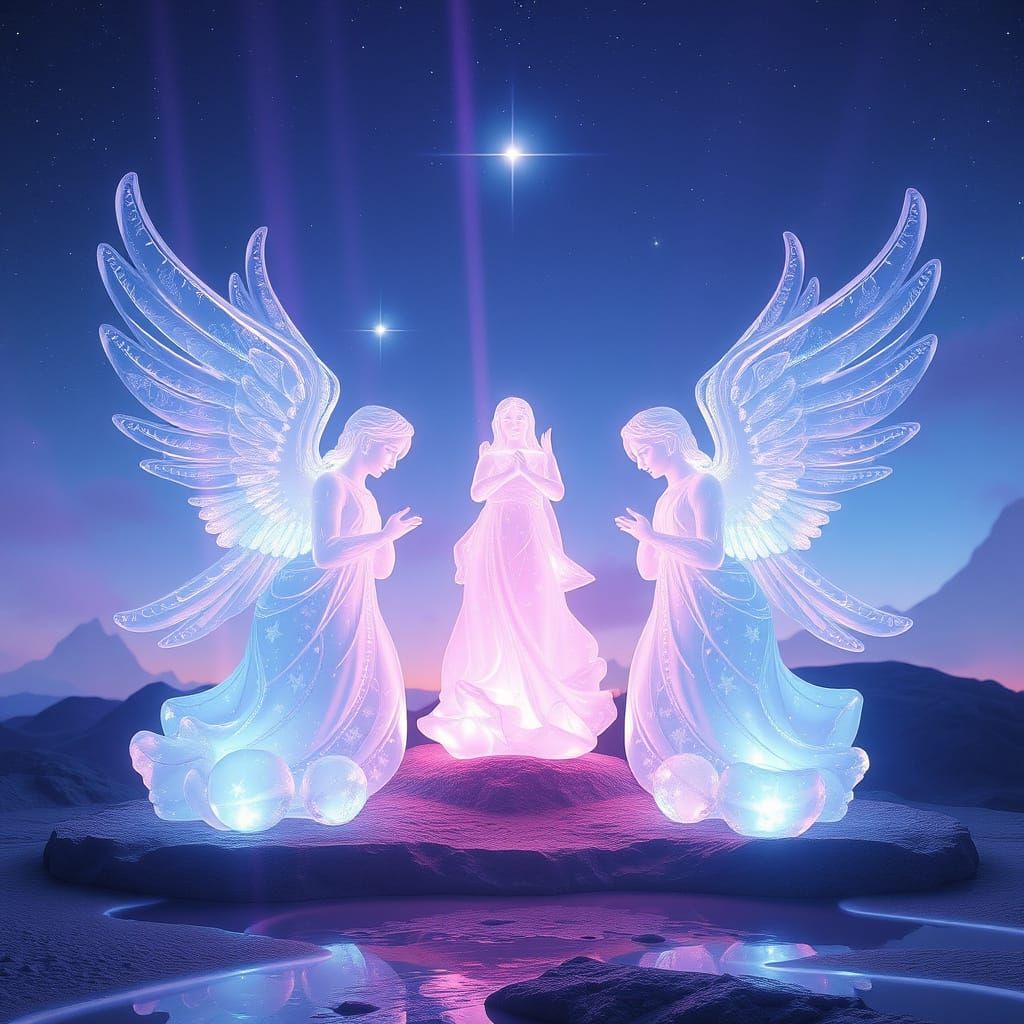 glass angels dreamy vaporwave Jan Brett