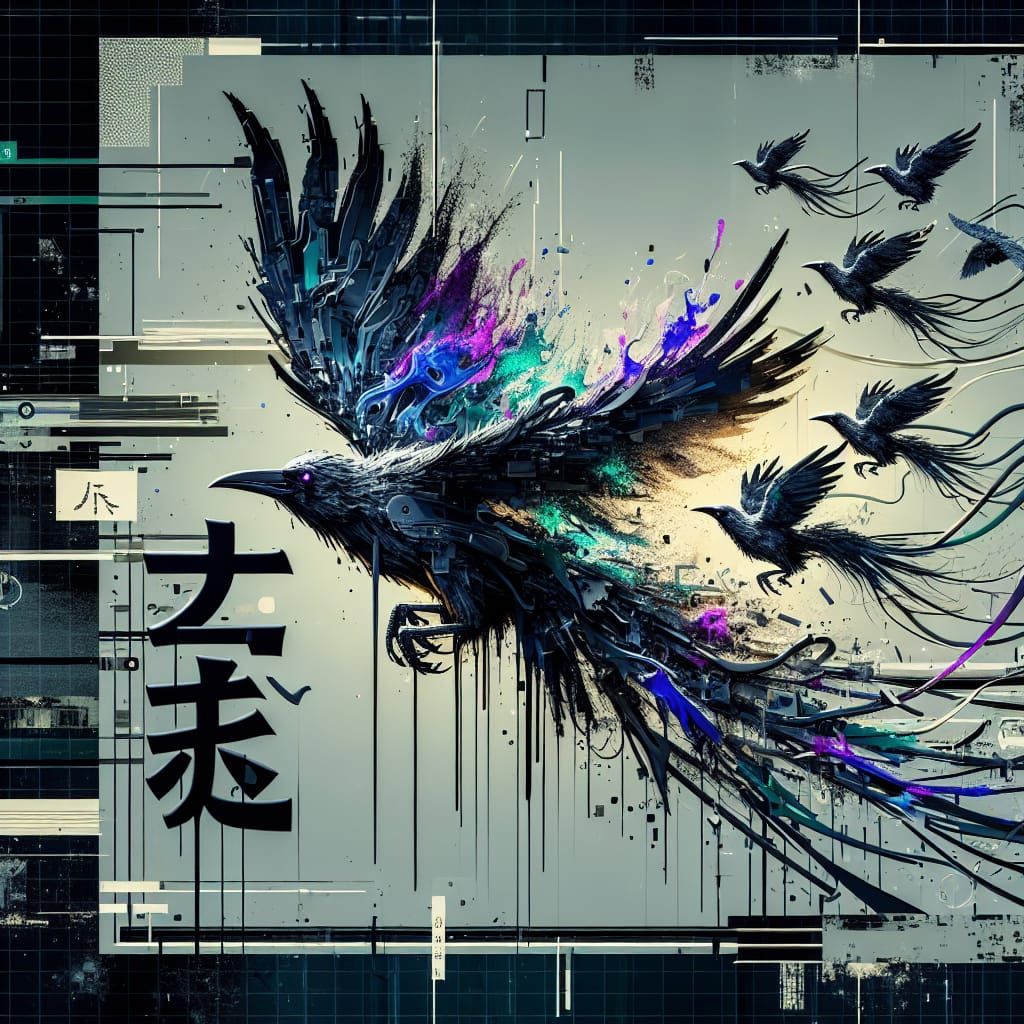 AI art escaping the screen - Cyberpunk Calligraphy Transform...