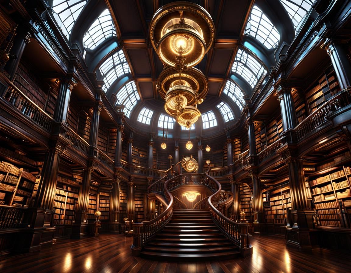 steampunk library - AI Generated Artwork - NightCafe Creator