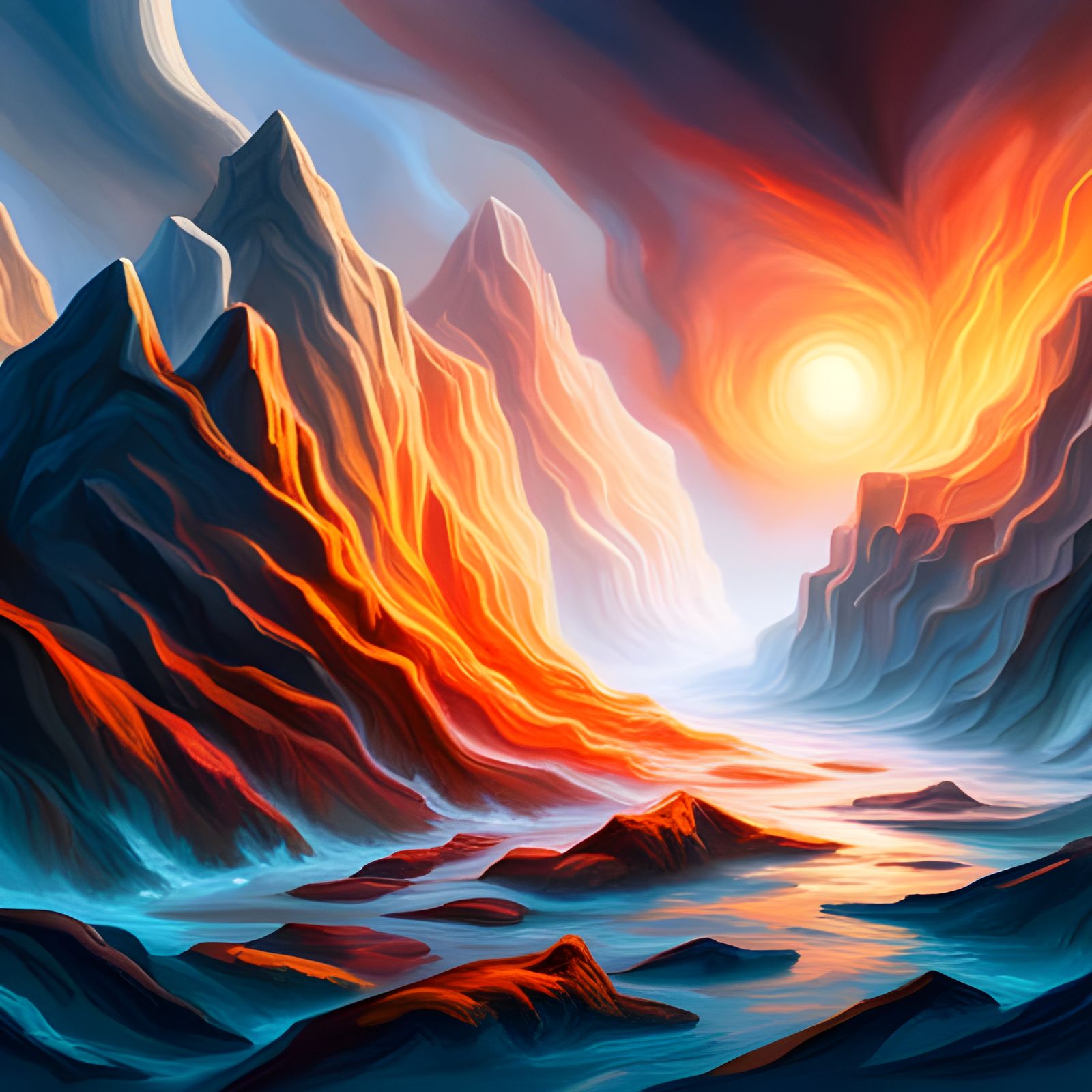 The entrance to Hell red mist and demons realistic - AI Generated ...