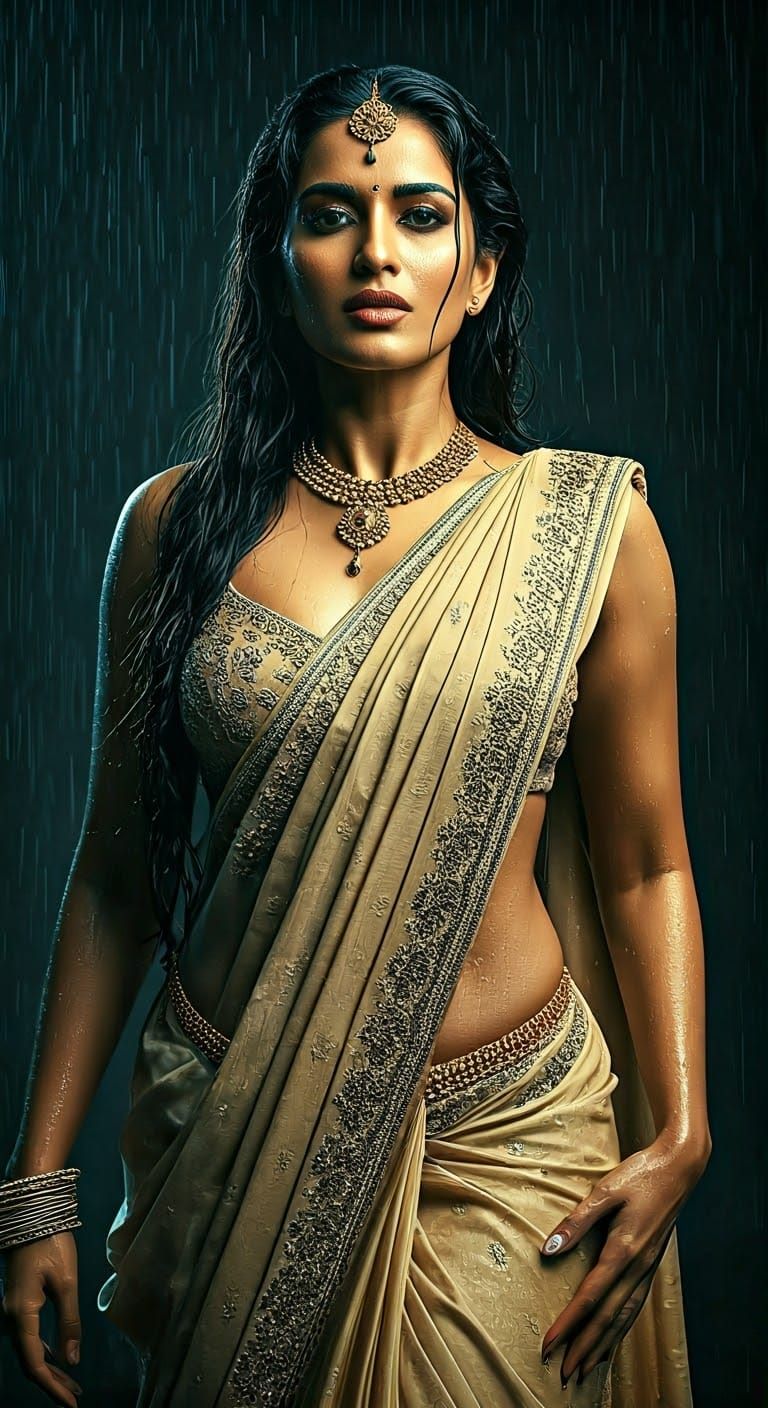 Golden Goddess in Traditional Langa Davani - AI Art