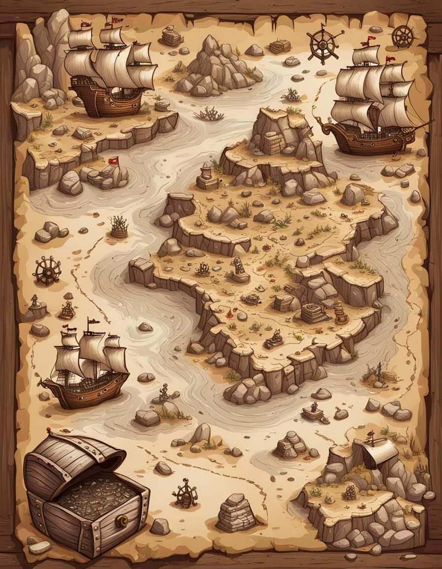 Pirate's treasure map - AI Generated Artwork - NightCafe Creator