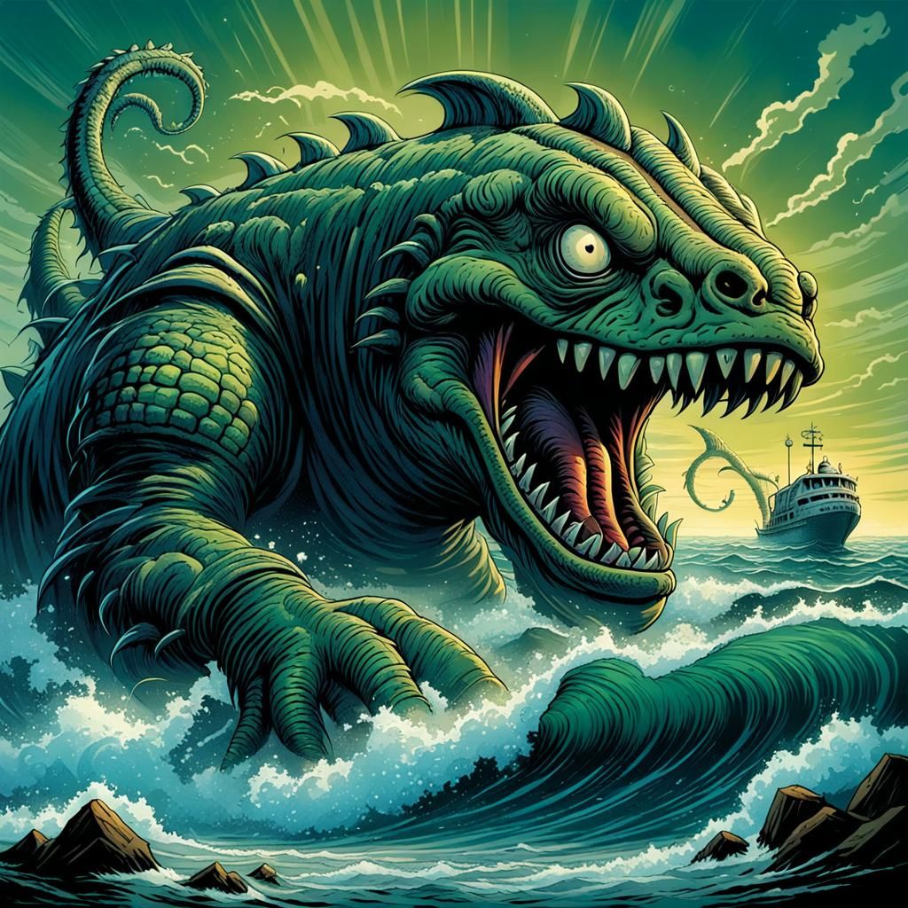 Sea monster - AI Generated Artwork - NightCafe Creator