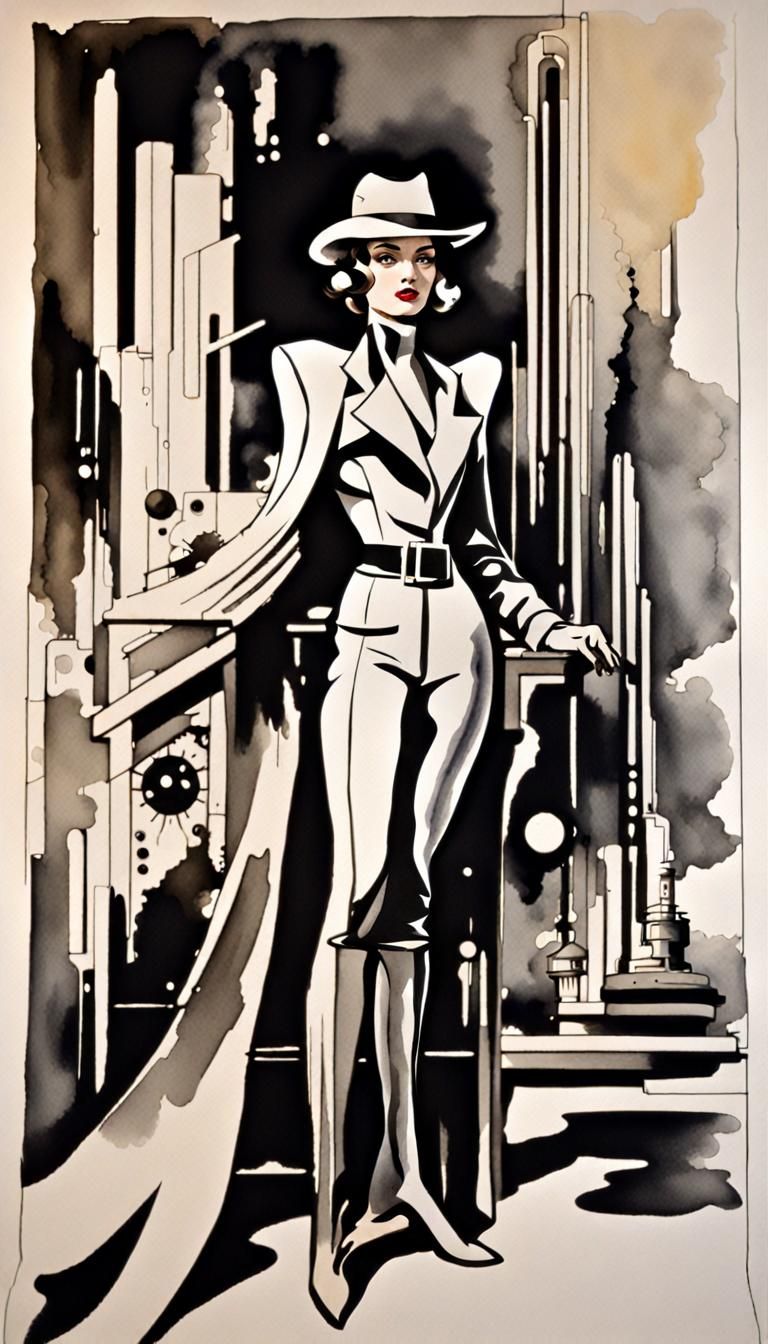 Western Deco Watercolor Glitch - AI Generated Artwork - NightCafe Creator