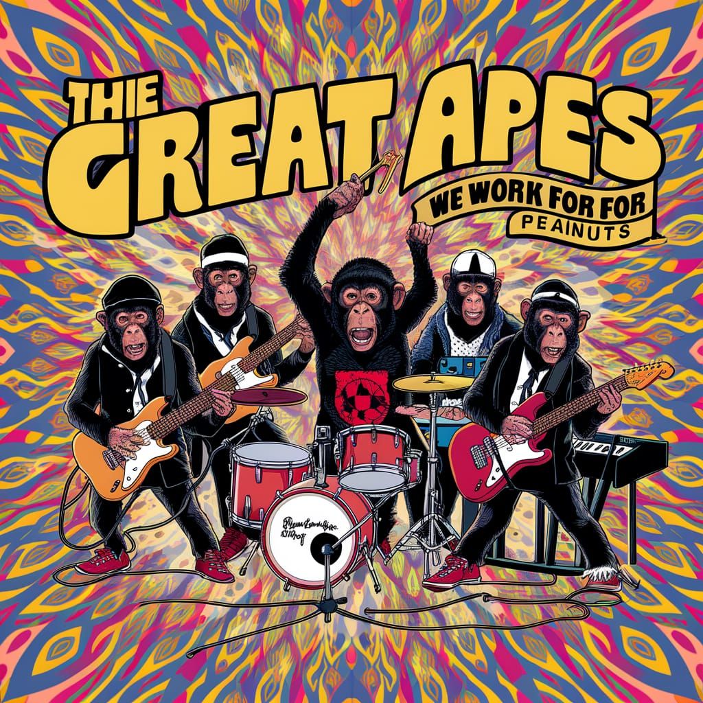 The Great Apes album "We work for peanuts" - AI Generated Artwork ...